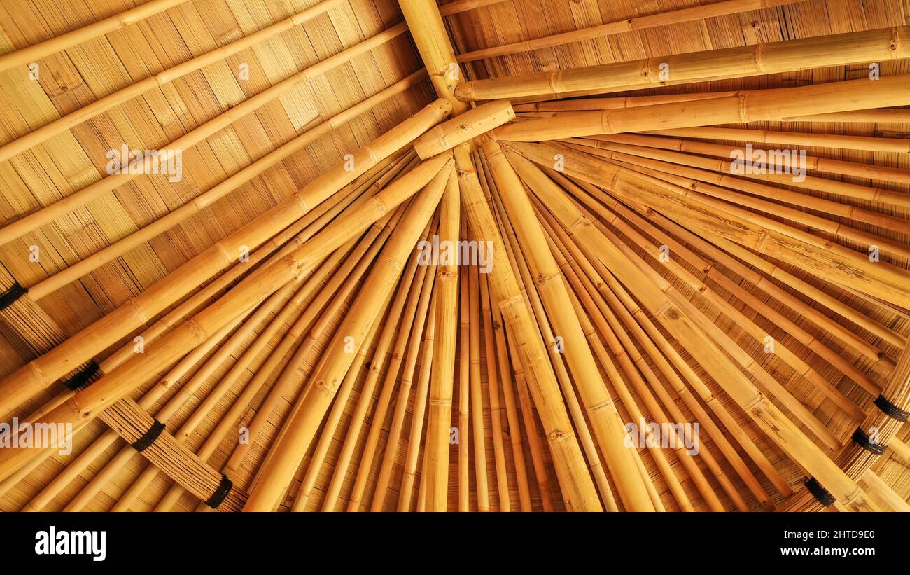 Bamboo constructed building details. Eco friendly natural bamboo hub ...