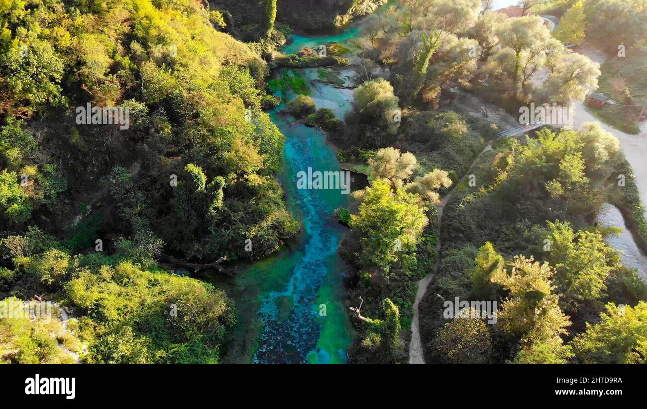 Blue Eye water spring with clear blue water summer view near Muzine in ...