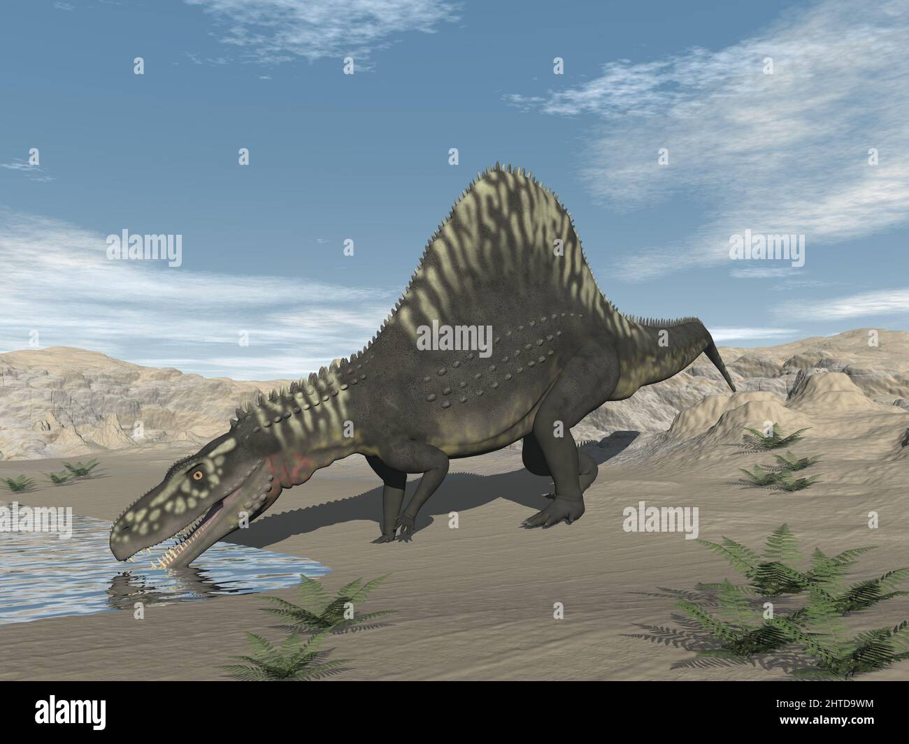 Arizonasaurus dinosaur in the desert - 3D render Stock Photo - Alamy