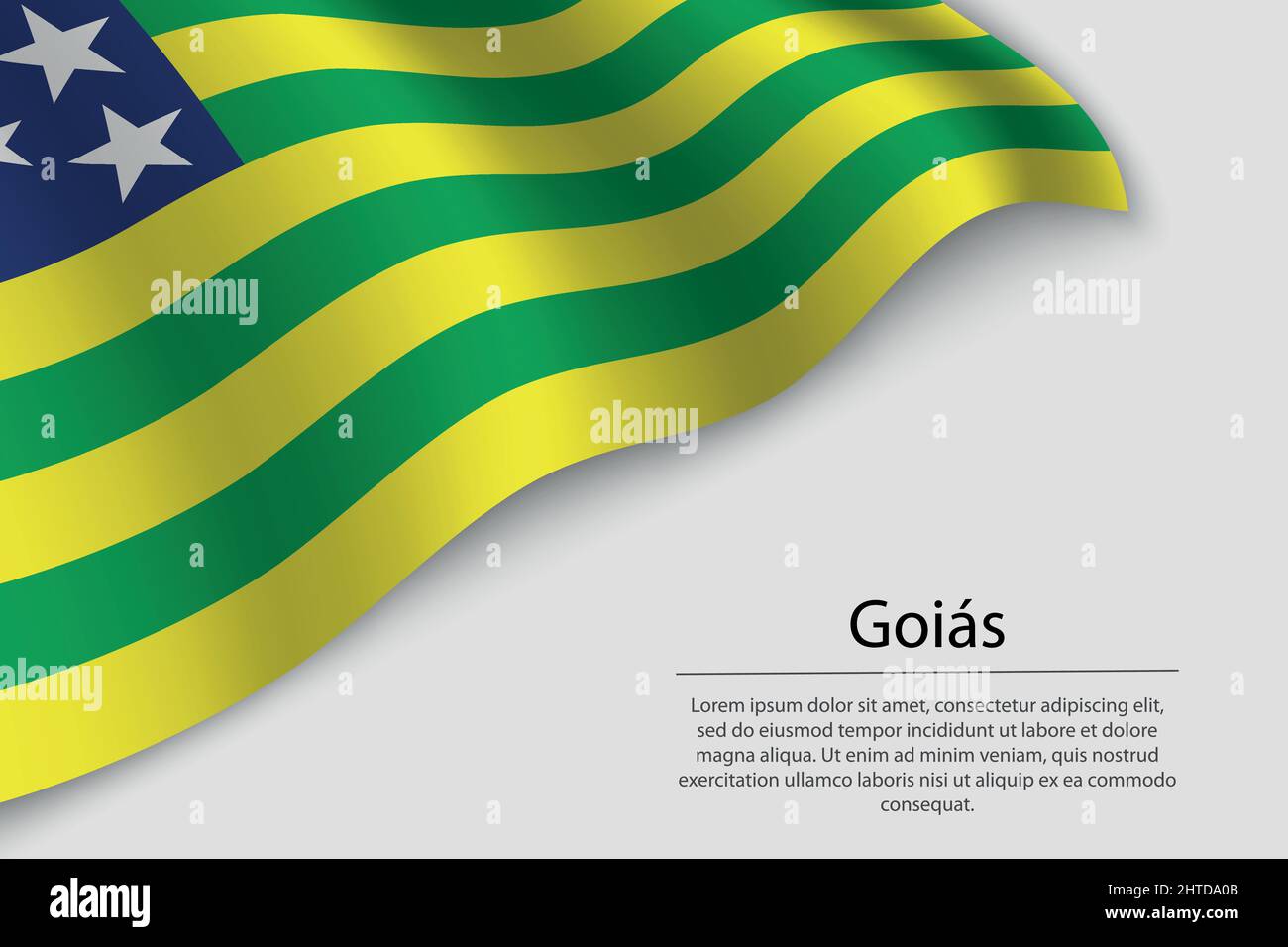Wave flag of Goias is a state of Brazil. Banner or ribbon vector ...