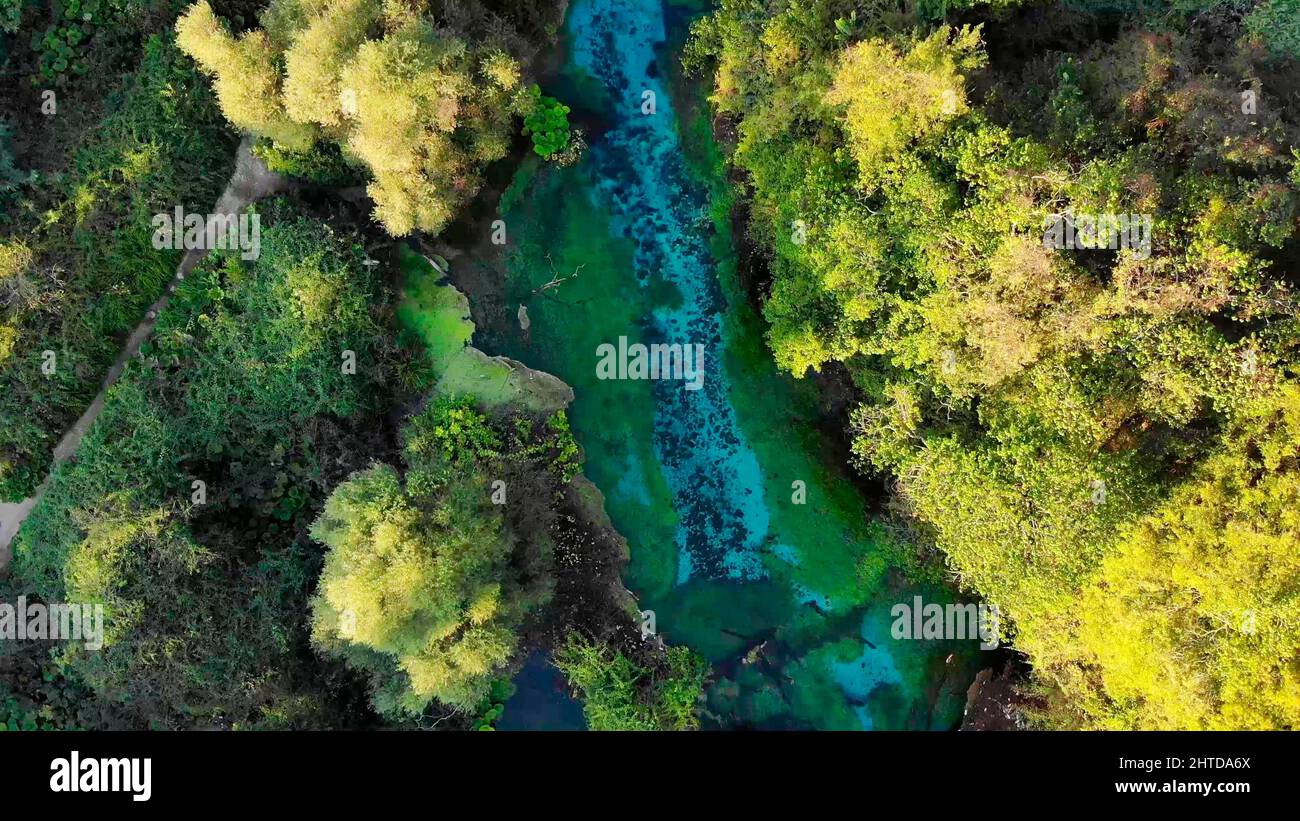 Blue Eye water spring with clear blue water summer view near Muzine in ...