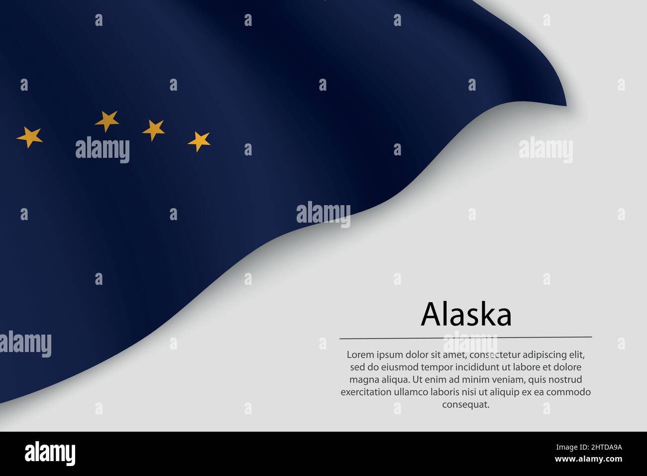 Wave flag of Alaska is a state of United States. Banner or ribbon ...