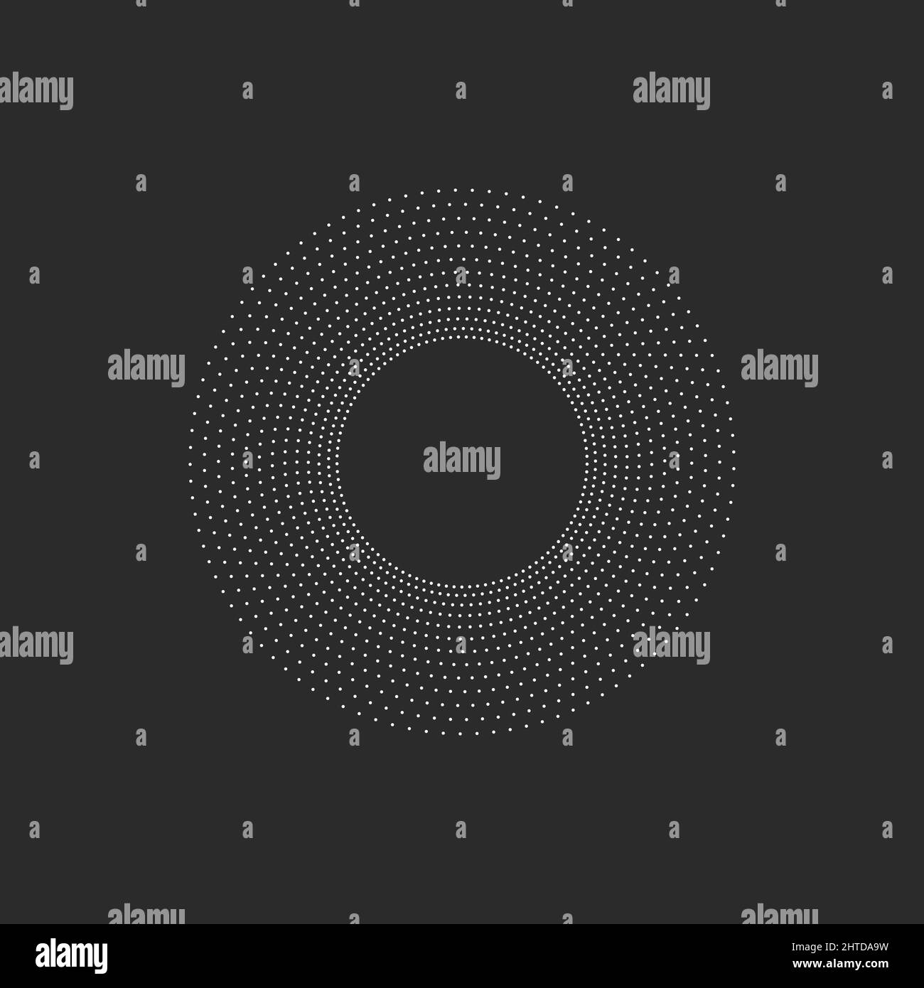 Abstract geometric round frame with dots. Geometric isolated border ...