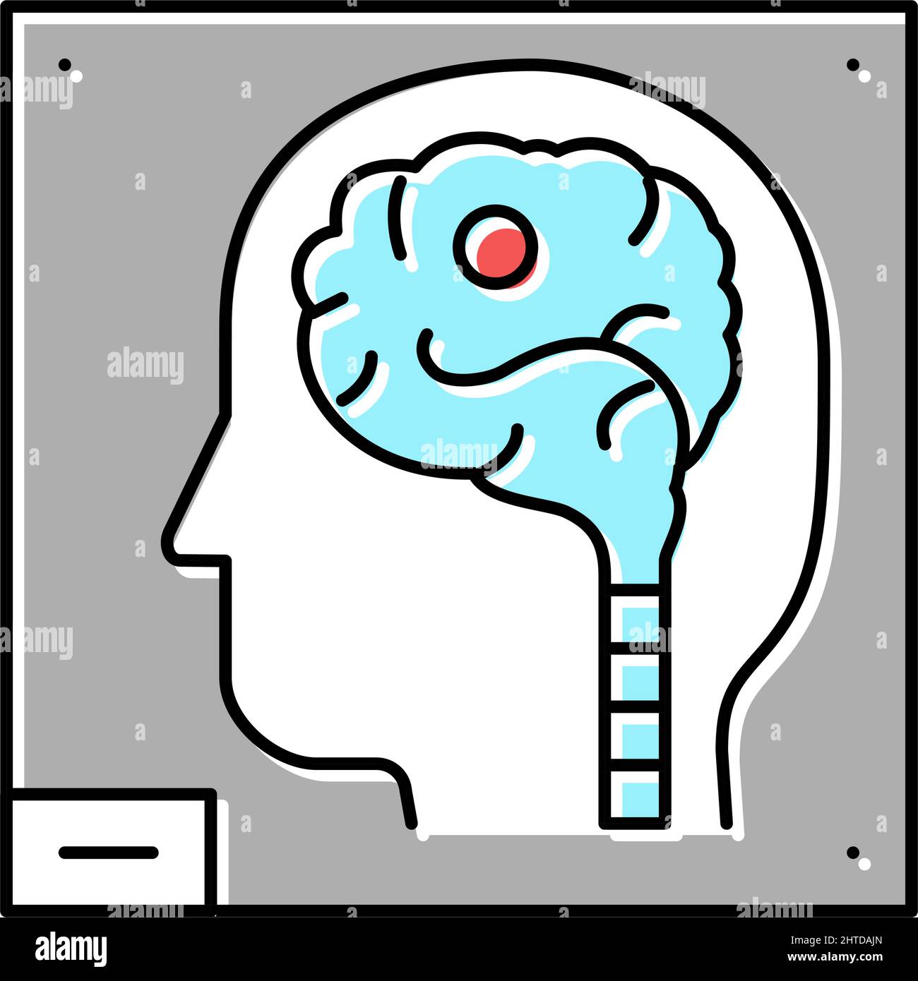 human brain x-ray color icon vector illustration Stock Vector Image ...