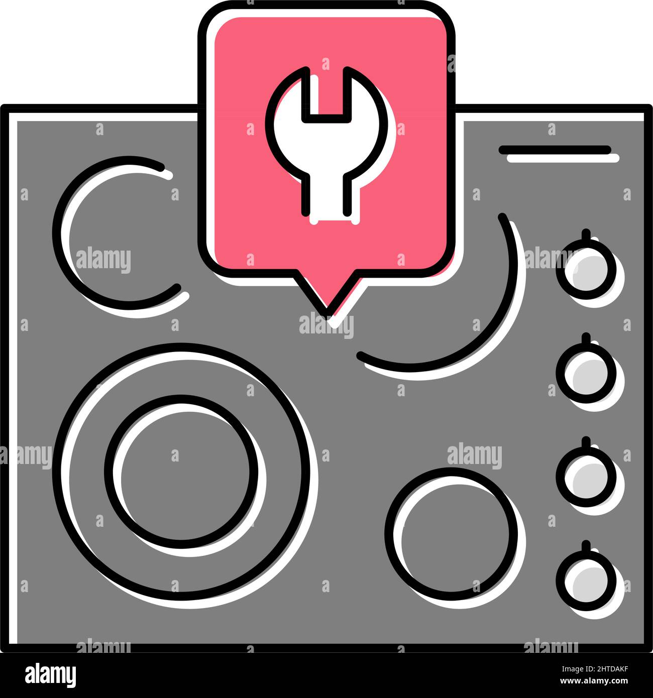 electric cooktop repair color icon vector illustration Stock Vector ...