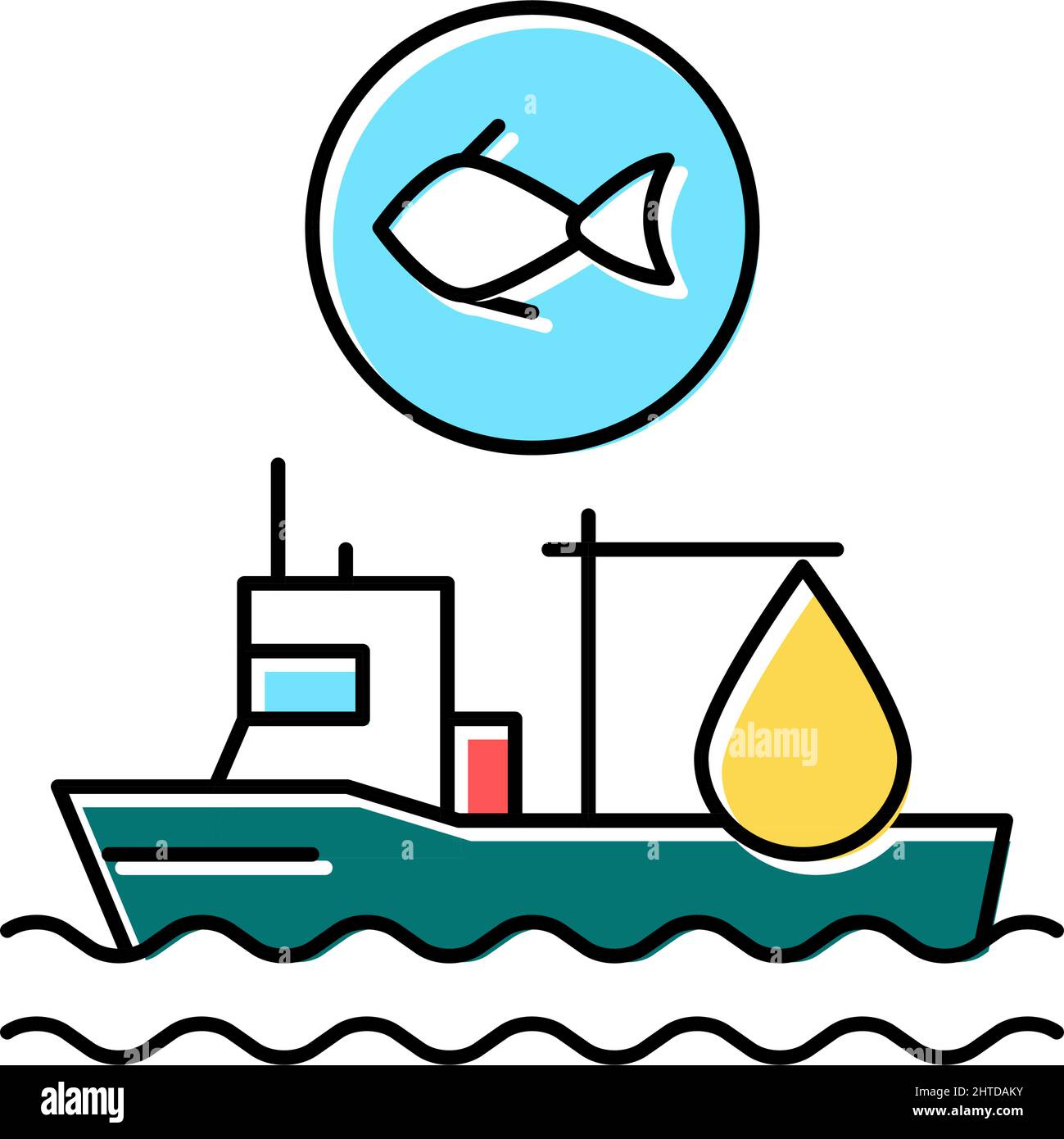 fishing ship color icon vector illustration Stock Vector Image & Art ...