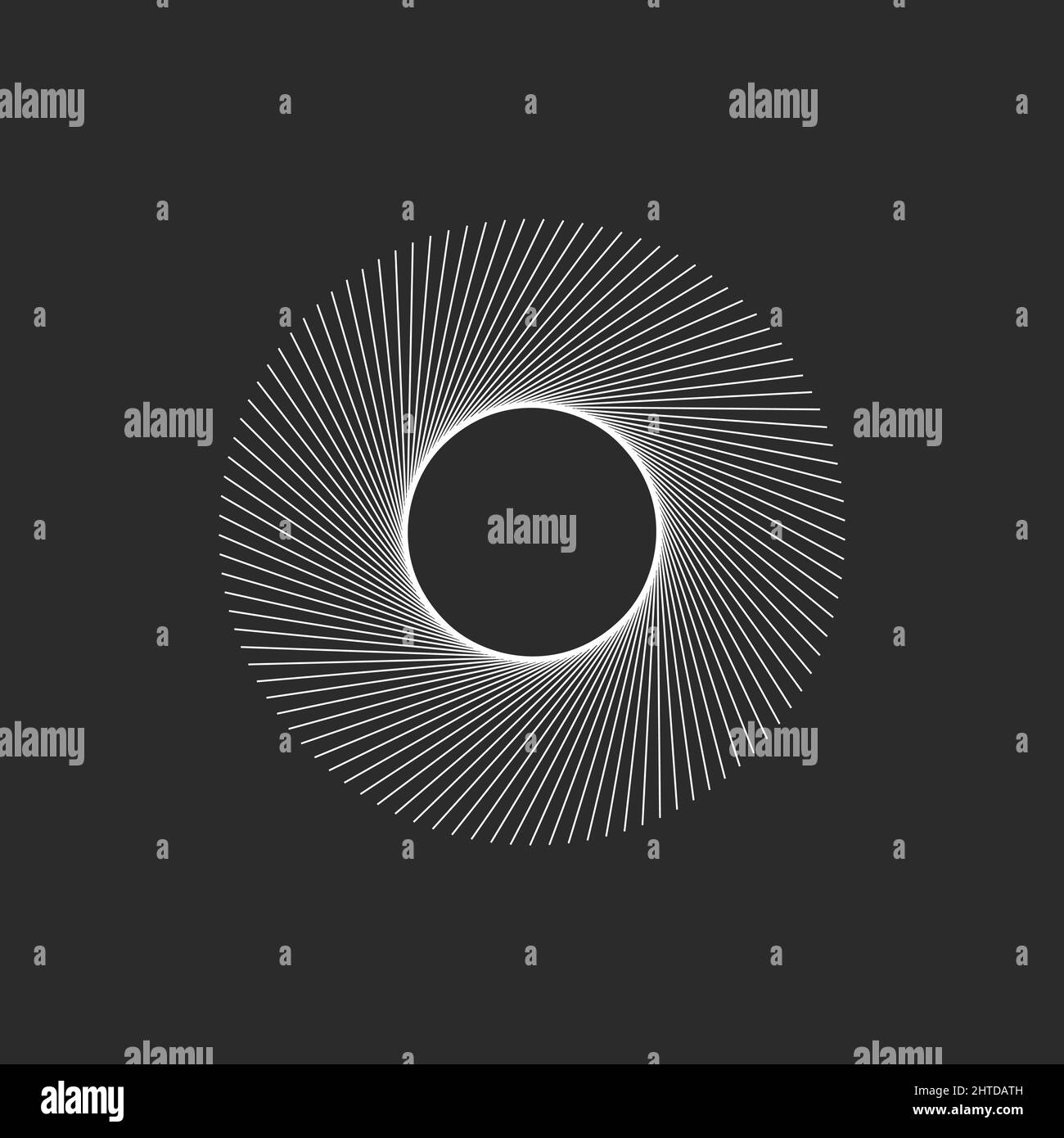 Abstract geometric round frame with oblique lines. Geometric isolated ...