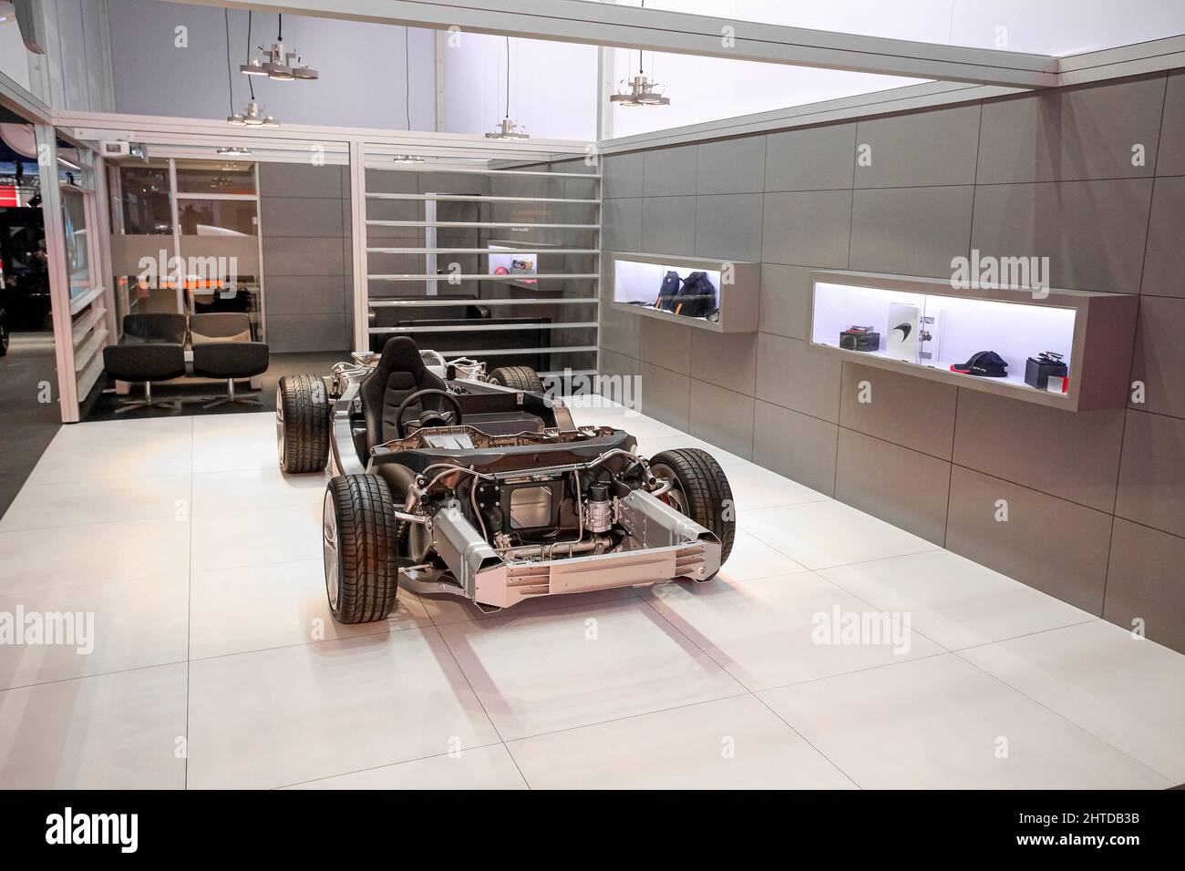 McLaren MP4-12C chassis on display at McLaren motor show exhibitor ...