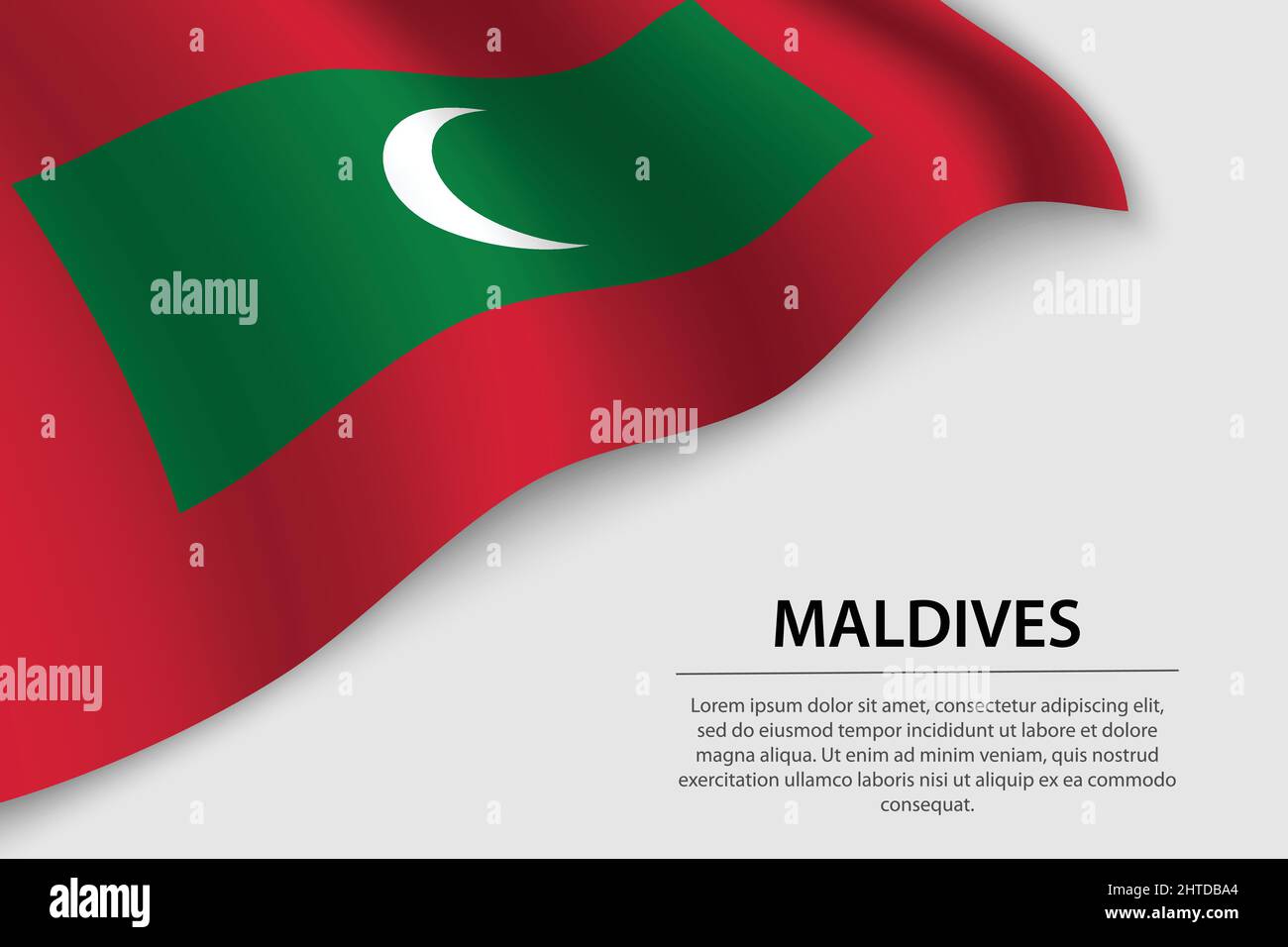 Wave flag of Maldives on white background. Banner or ribbon vector ...