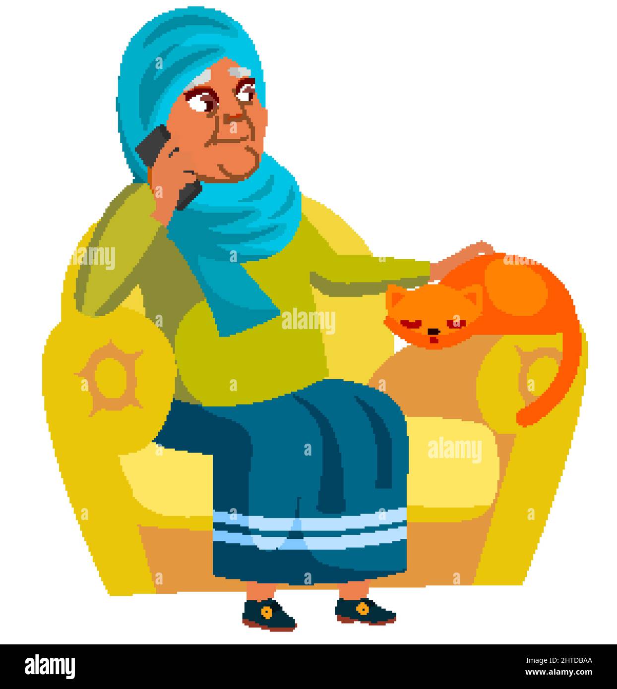 Elderly woman smartphone in Stock Vector Images - Alamy