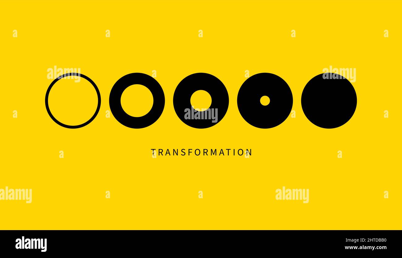 Transform, transformation icon. Abstract geometric transformation logo ...