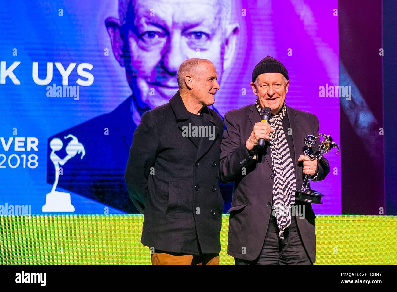 Legendary moment of Pieter Dirk Uys receiving an award from musical ...