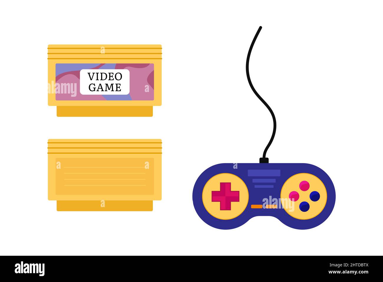 Yellow cartridge retro game console Cut Out Stock Images & Pictures - Alamy