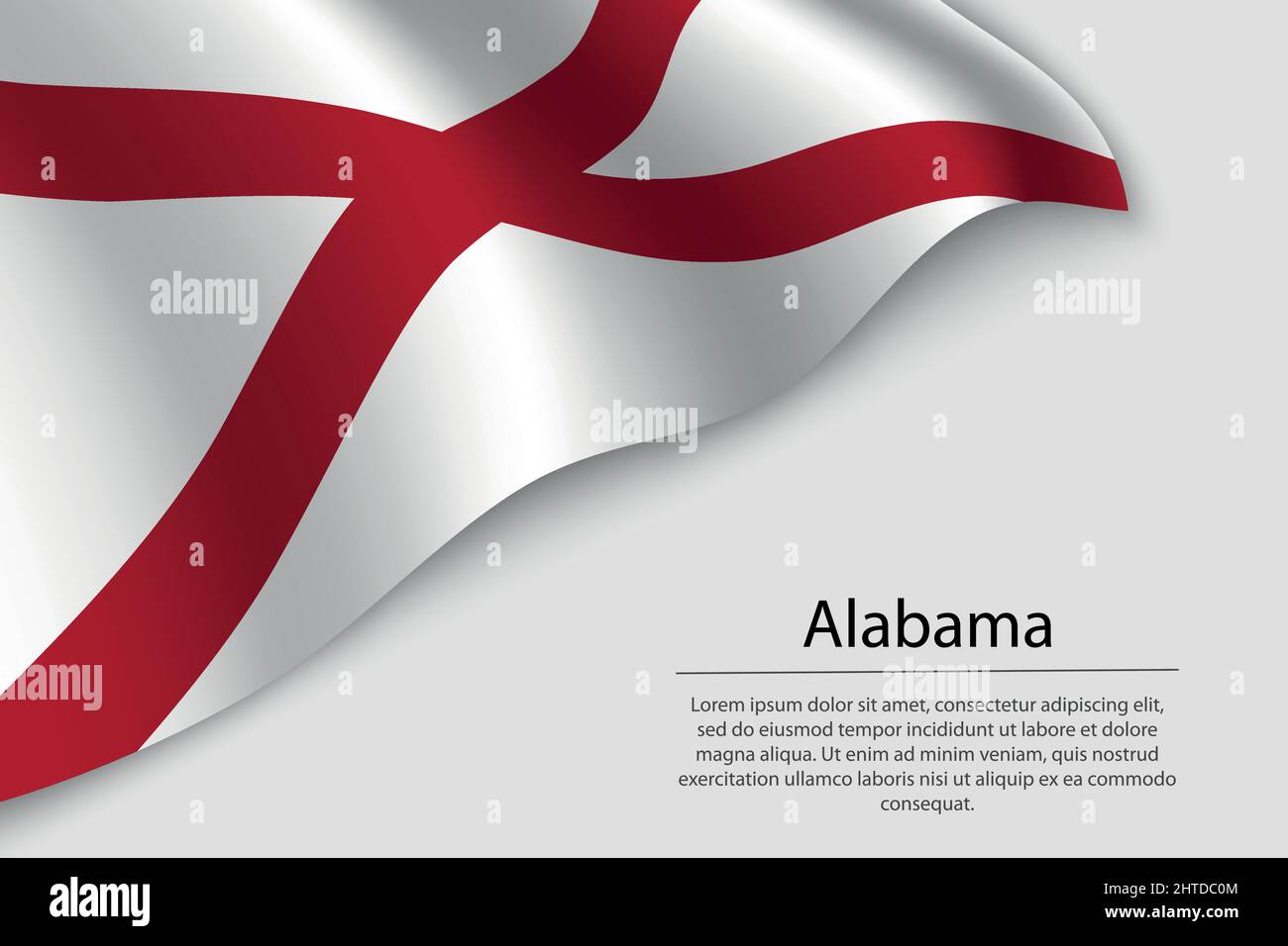 Wave flag of Alabama is a state of United States. Banner or ribbon ...