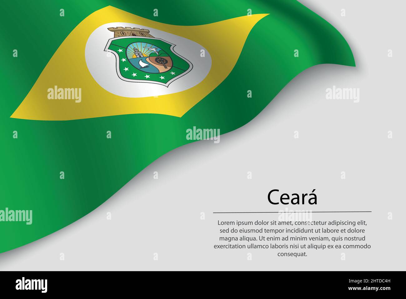 Wave flag of Ceara is a state of Brazil. Banner or ribbon vector ...