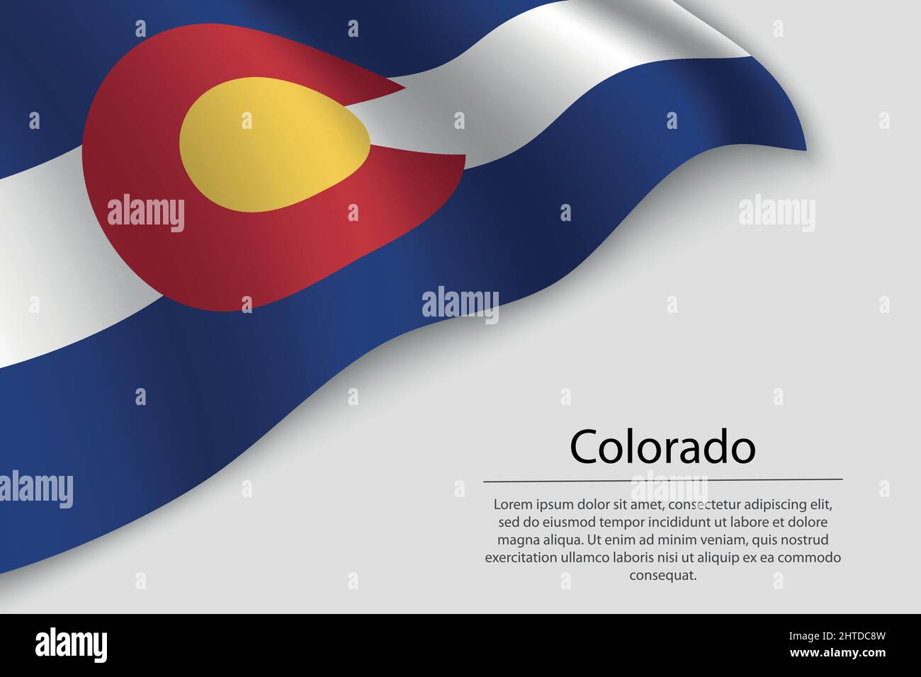 Wave flag of Colorado is a state of United States. Banner or ribbon ...