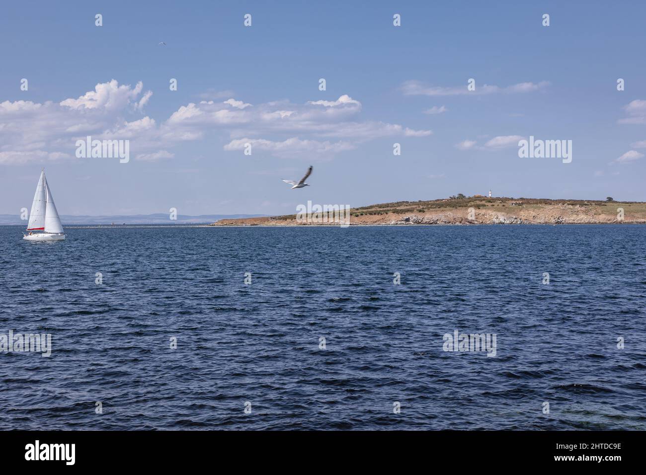 Saint Ivan Island seen from Sozopol historic seaside town in Burgas ...