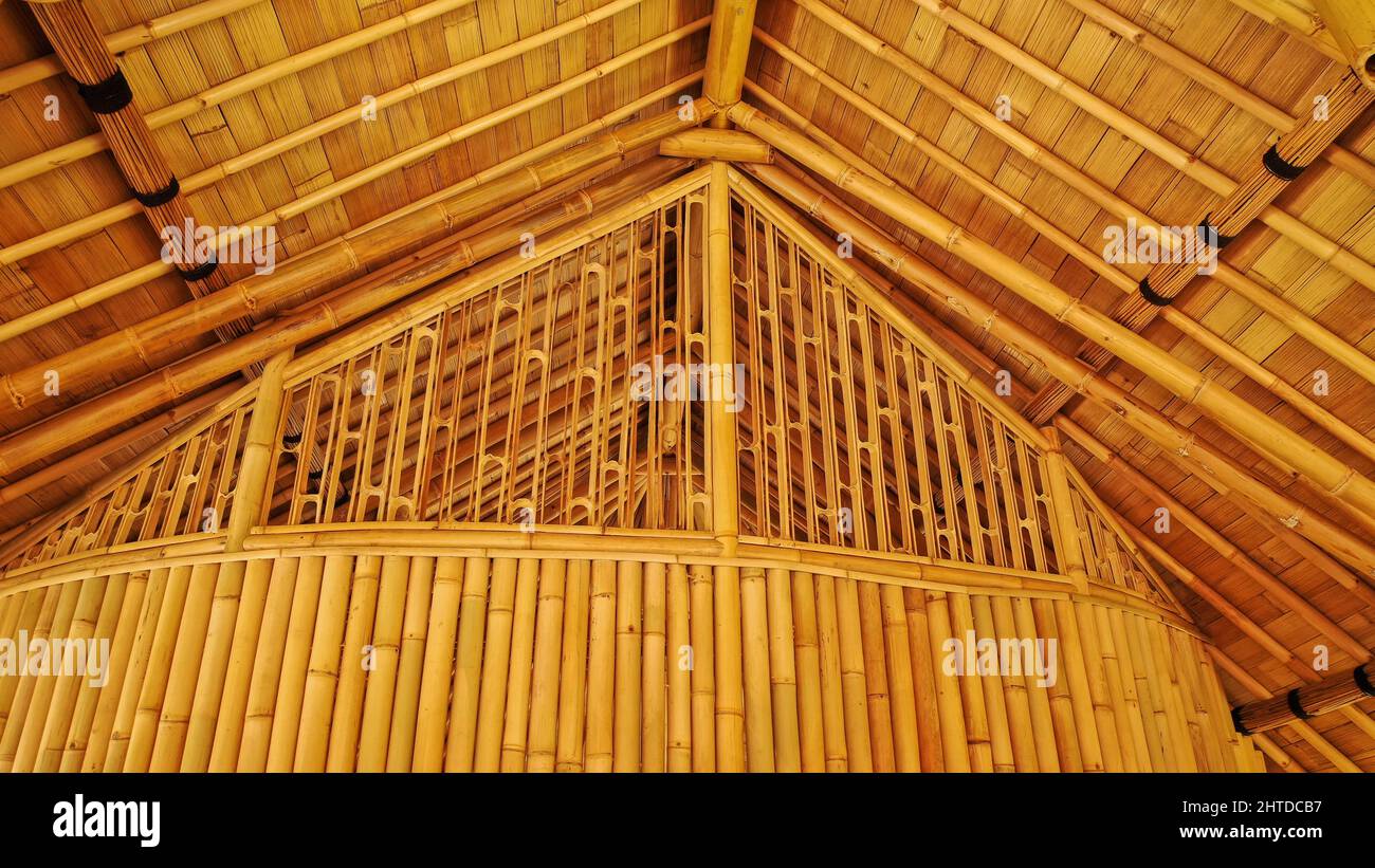 Bamboo constructed building details. Eco friendly natural bamboo hub ...