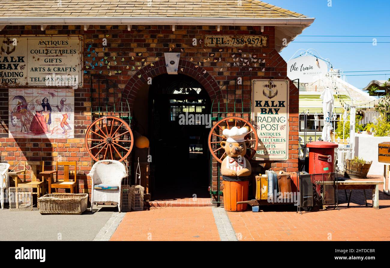 Cape Town with retail shops near Kalk Bay in South Africa Stock Photo ...