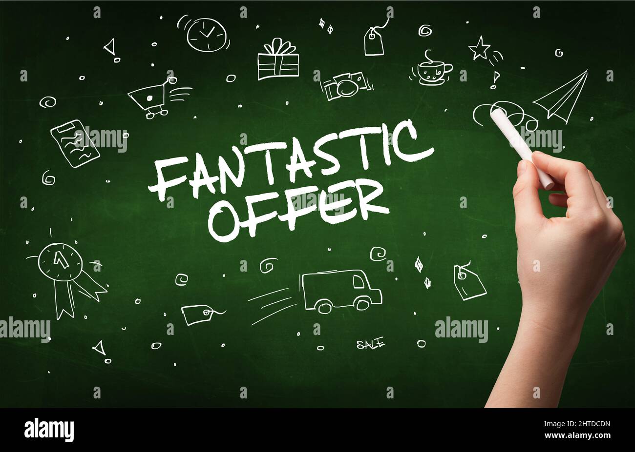 Hand drawing online shopping concept Stock Photo - Alamy