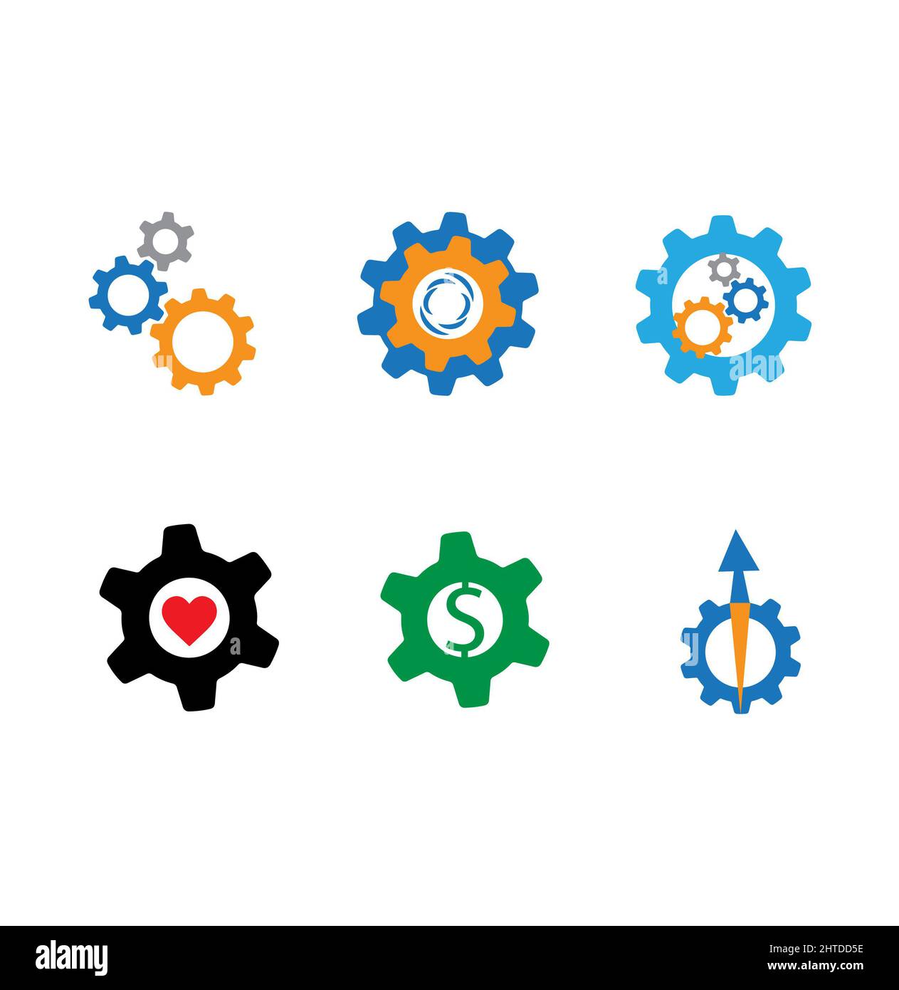 Illustration design of six symbols on isolated white background Stock ...