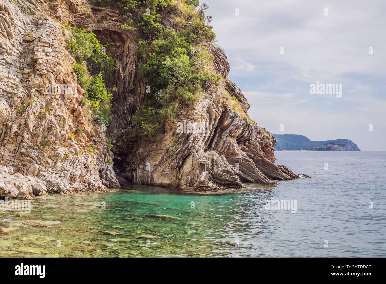 Beautiful rocks in the sea in Montenegro. Montenegro is a popular ...