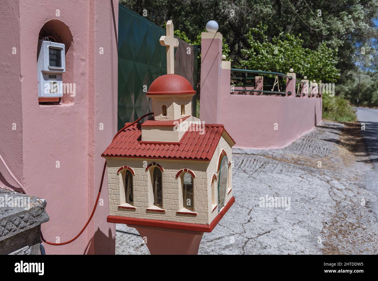 Typical small shrine called Kandylakia on a Greek island of Corfu Stock ...