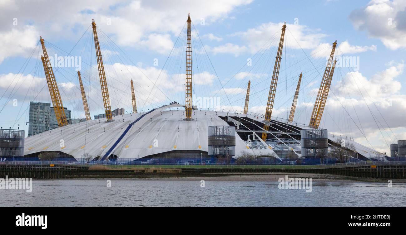 The O2 arena in south east London formally known as the Millennium Dome ...