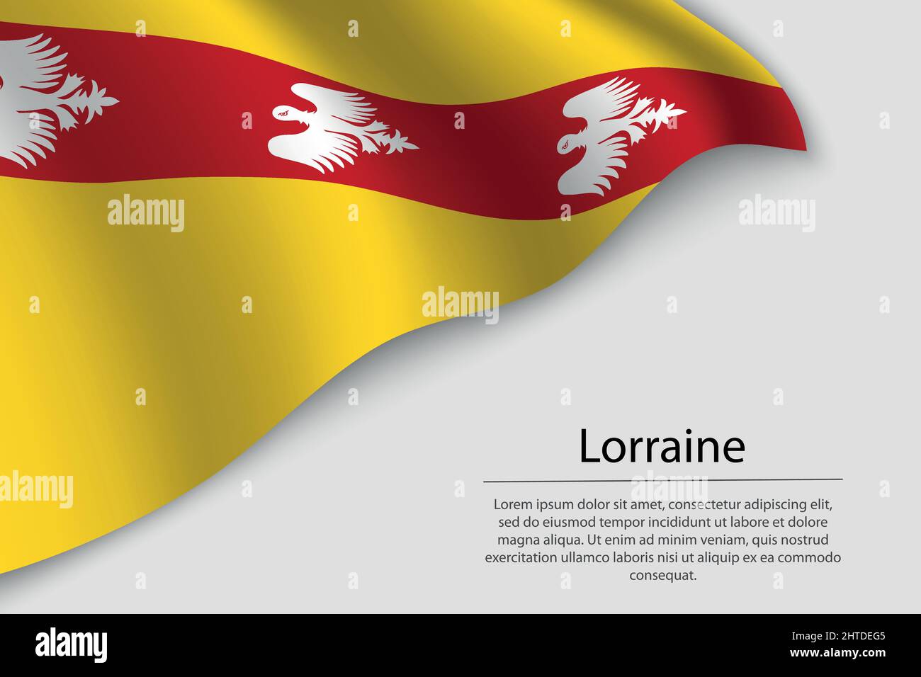 Wave flag of Lorraine is a region of France. Banner or ribbon vector template Stock Vector Image ...