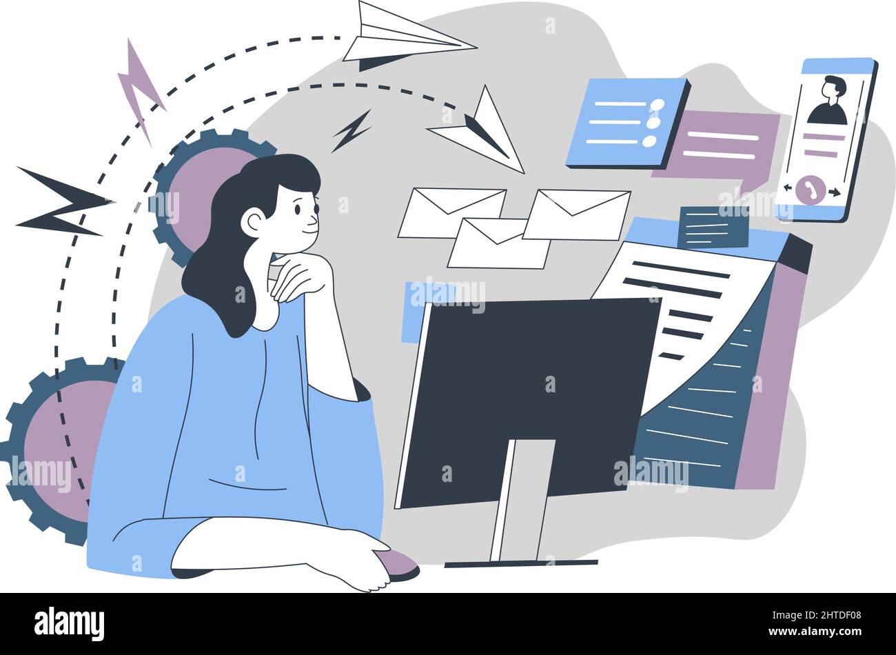 Multitasking lady Stock Vector Images - Alamy