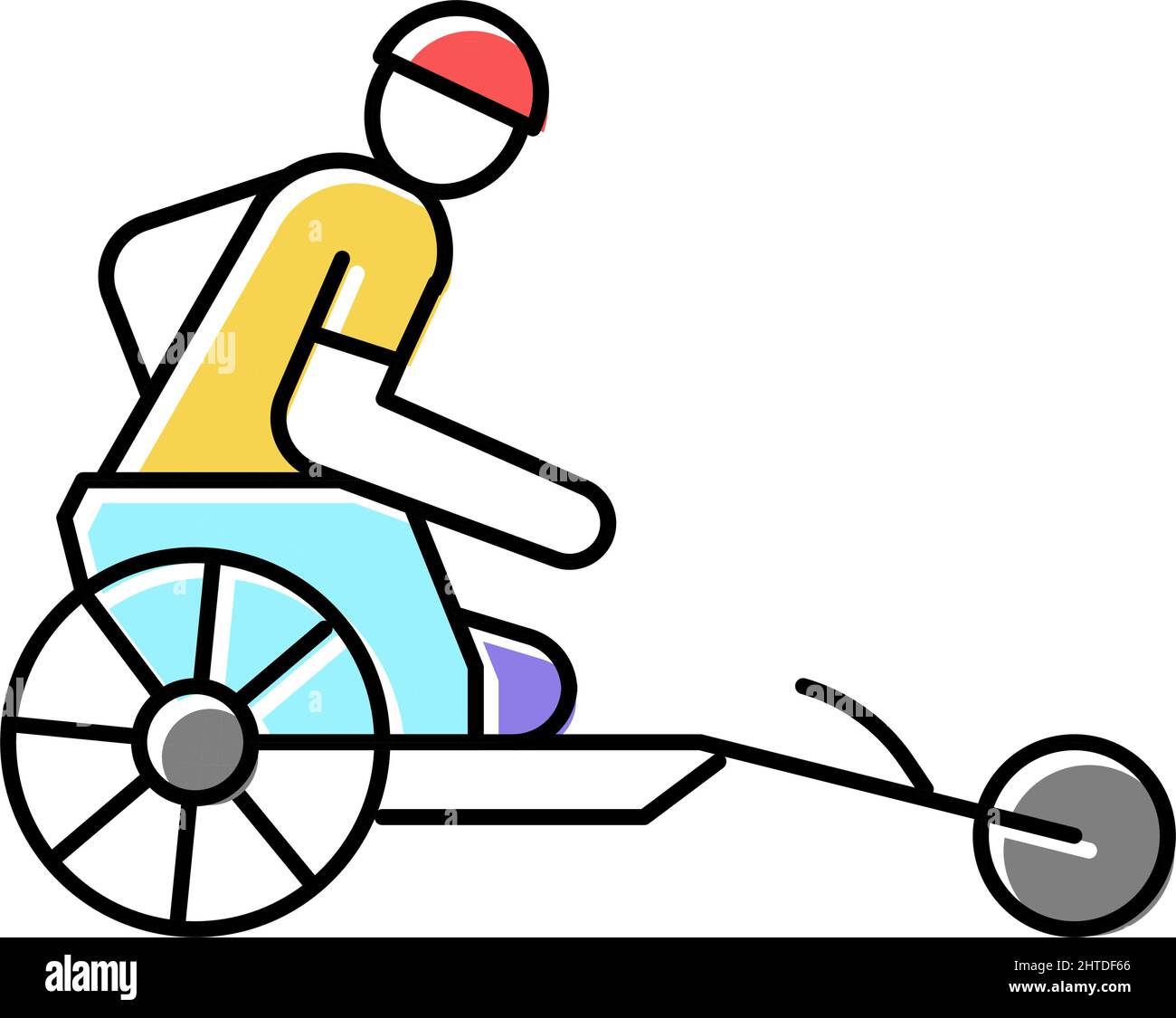 bicycle riding race handicapped athlete color icon vector illustration ...