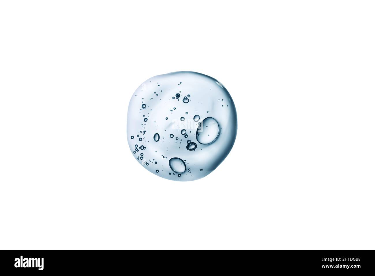 Drop of cosmetic cream, serum with transparent gel texture with micro ...