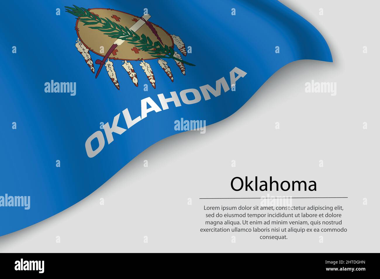 Wave flag of Oklahoma is a state of United States. Banner or ribbon ...