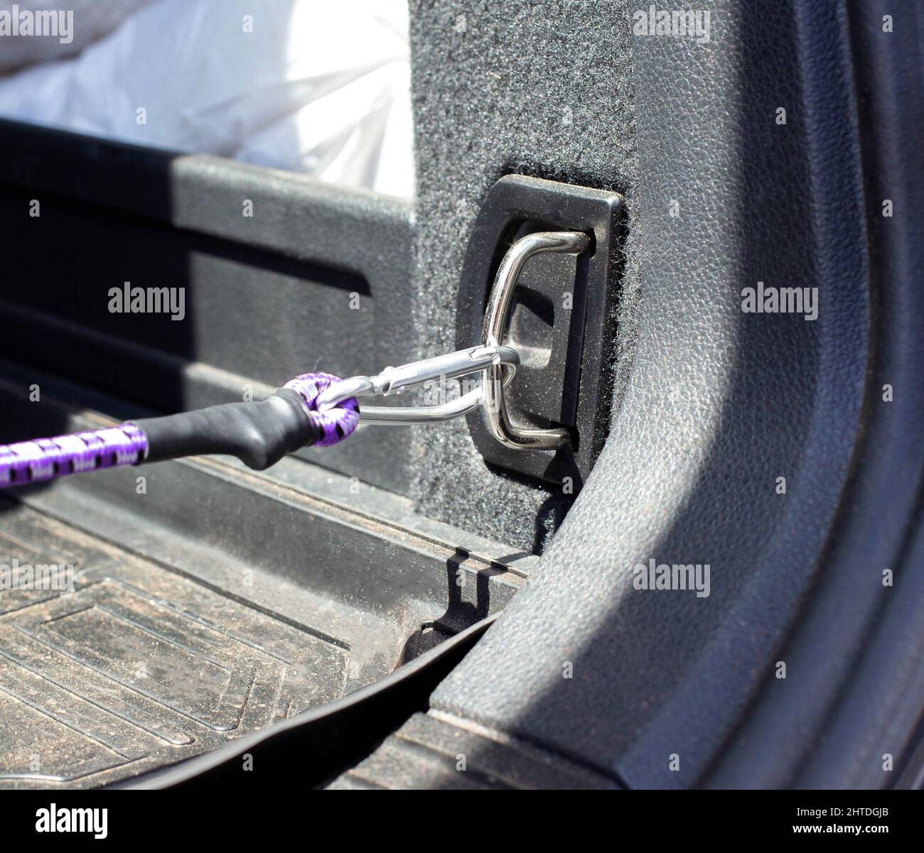 latch in the trunk of the car for securing goods and objects Stock ...