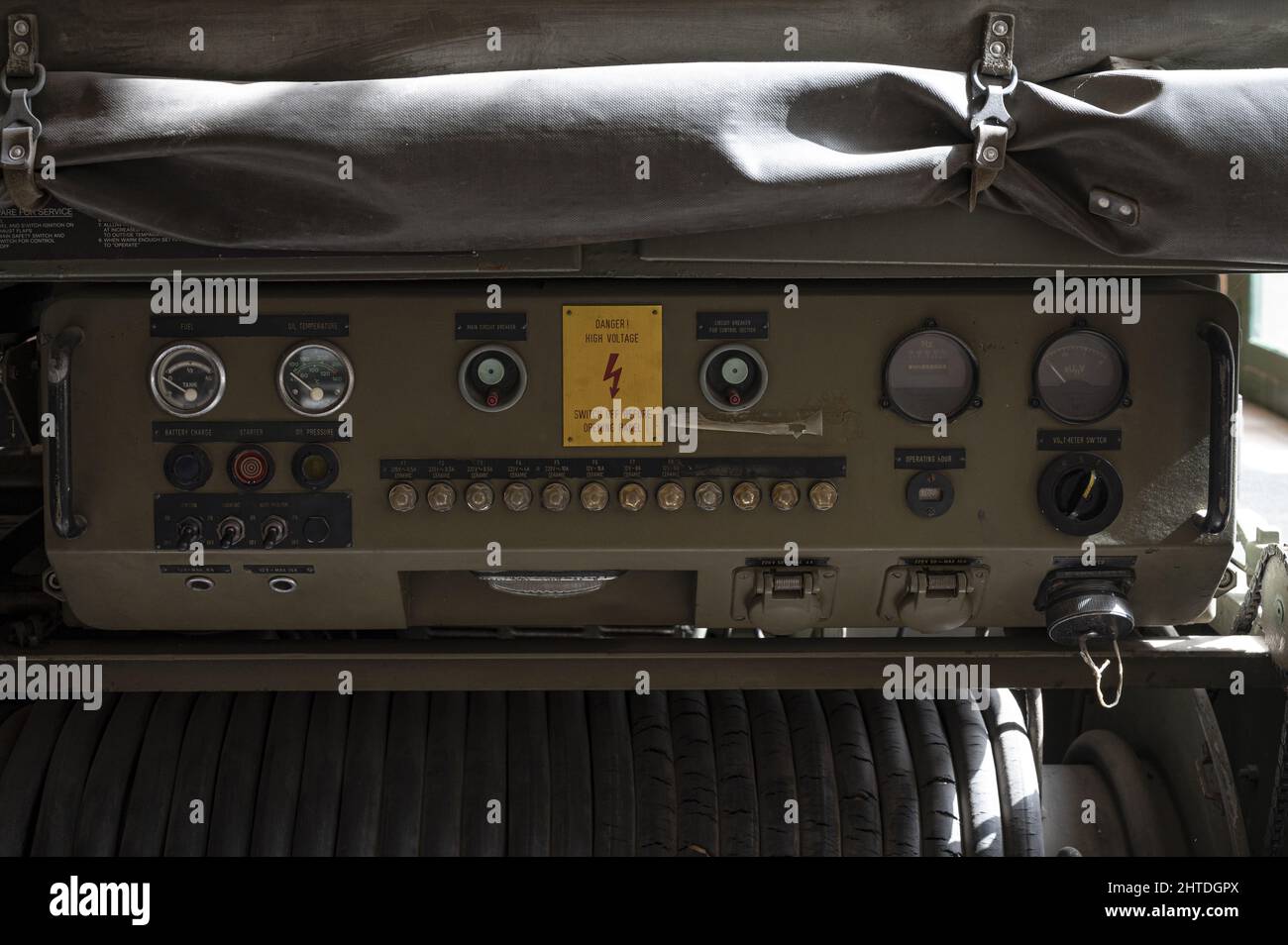 Electrical control panel of a military unit Stock Photo - Alamy