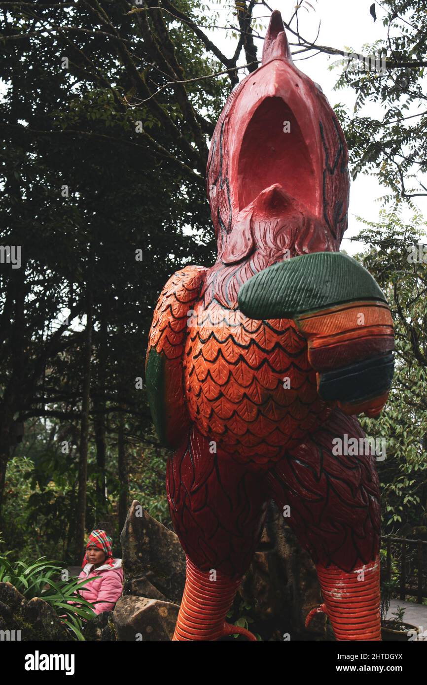 Vertical shot of a Chinese mythology creature in the park Stock Photo ...