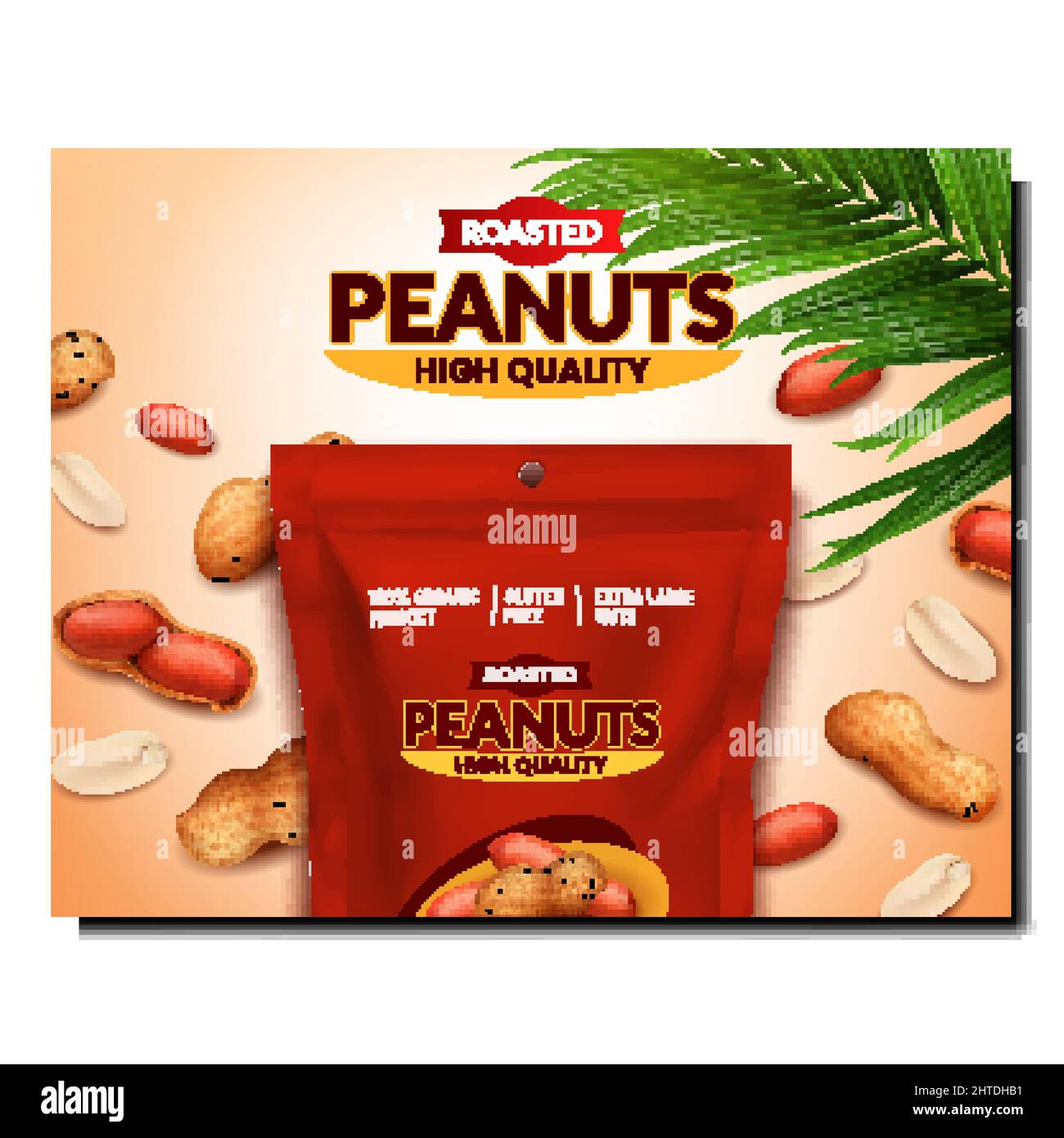 Roasted Peanuts Creative Promotion Poster Vector Stock Vector Image ...