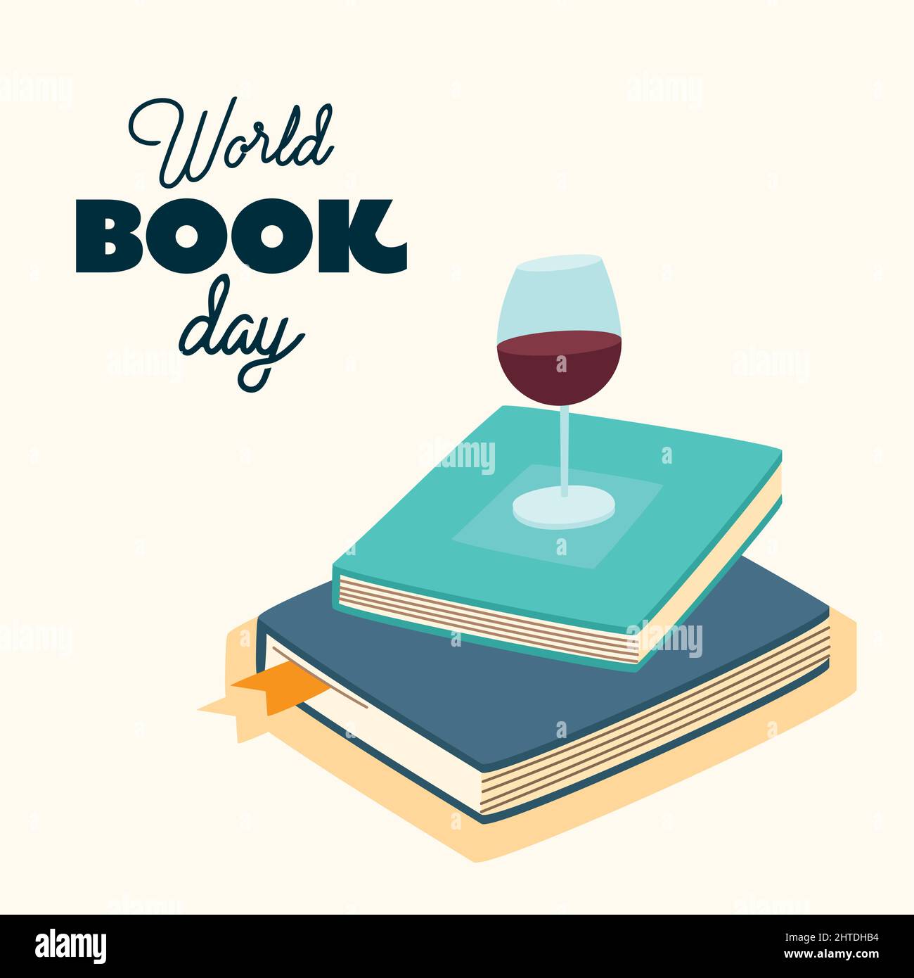 Book day lettering postcard Stock Vector Images - Alamy