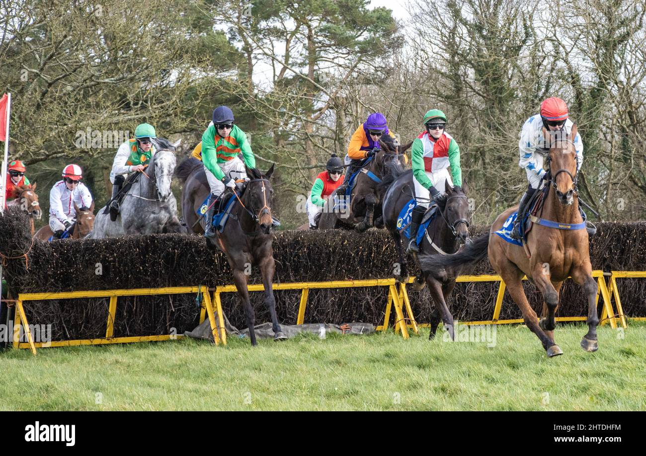 Carbery Point to Point racing at Kilbeg, Bandon, Co. Cork. February ...
