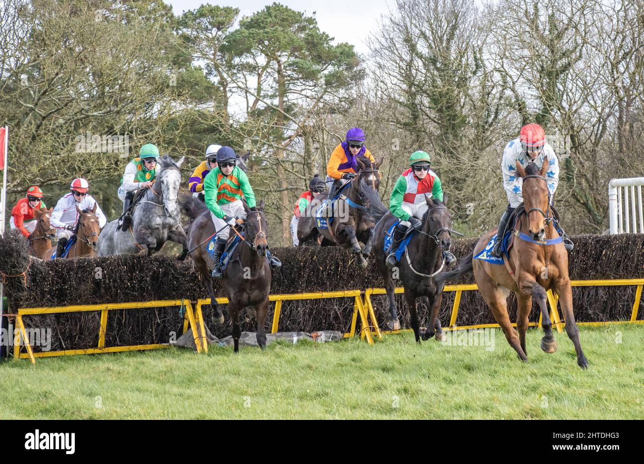 Carbery Point to Point racing at Kilbeg, Bandon, Co. Cork. February ...