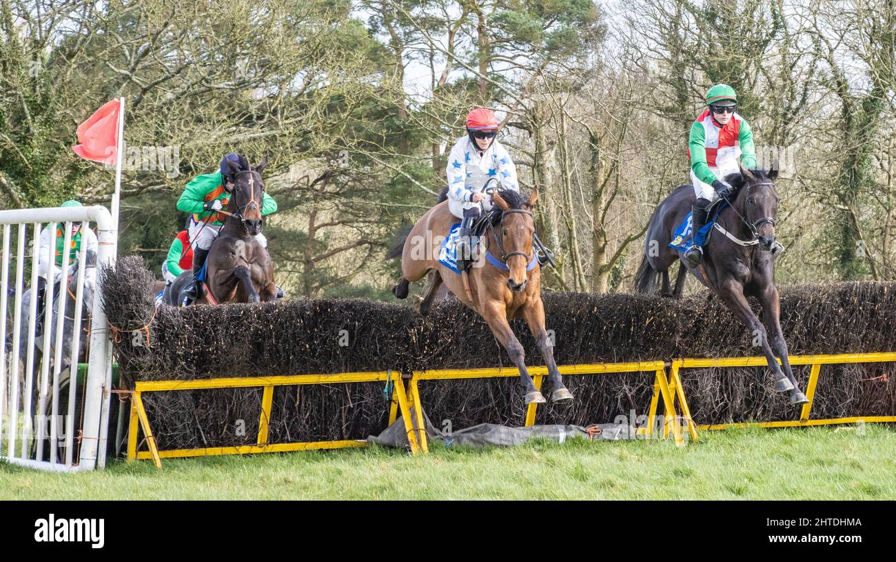 Carbery Point to Point racing at Kilbeg, Bandon, Co. Cork. February ...