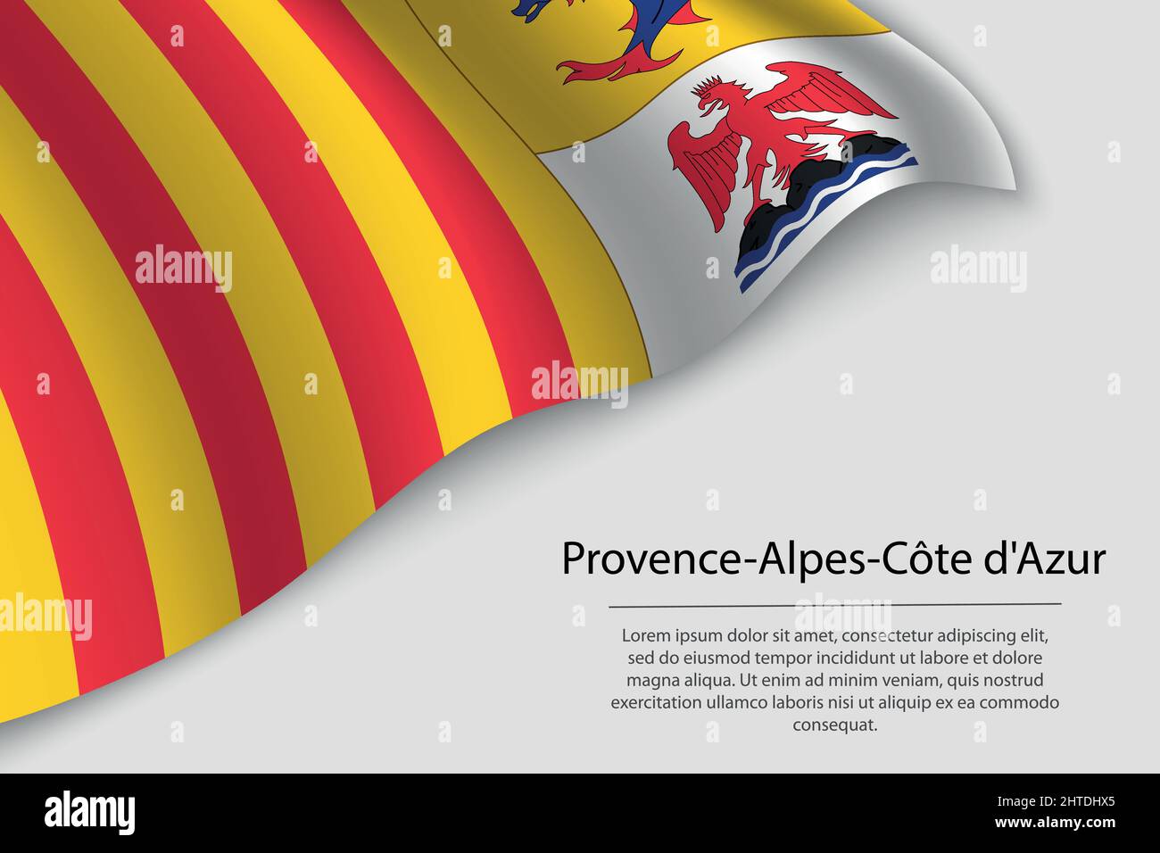 Wave flag of Provence-Alpes-Côte d'Azur is a region of France. Banner ...