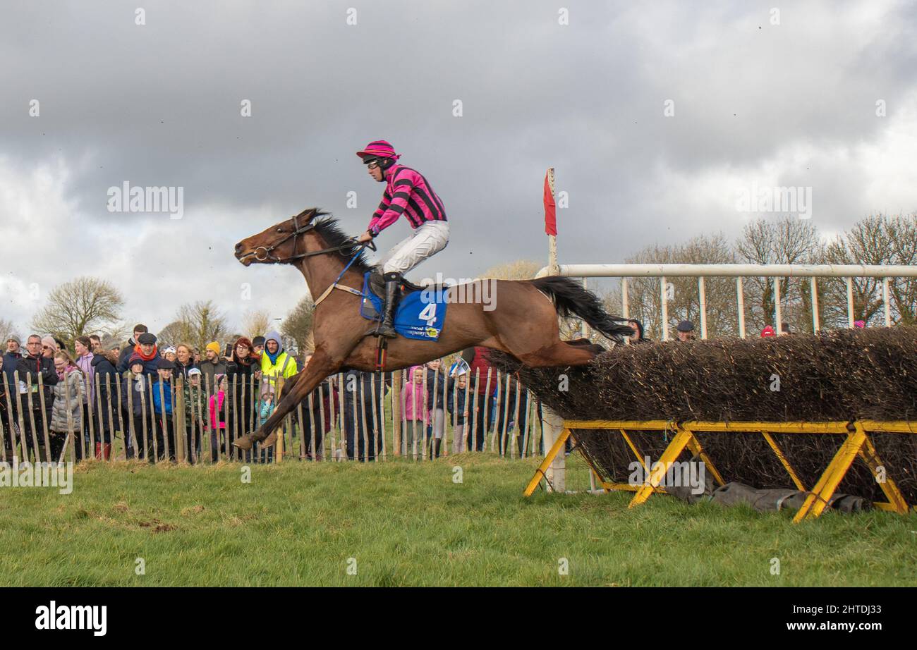 Carbery Point to Point racing at Kilbeg, Bandon, Co. Cork. February ...