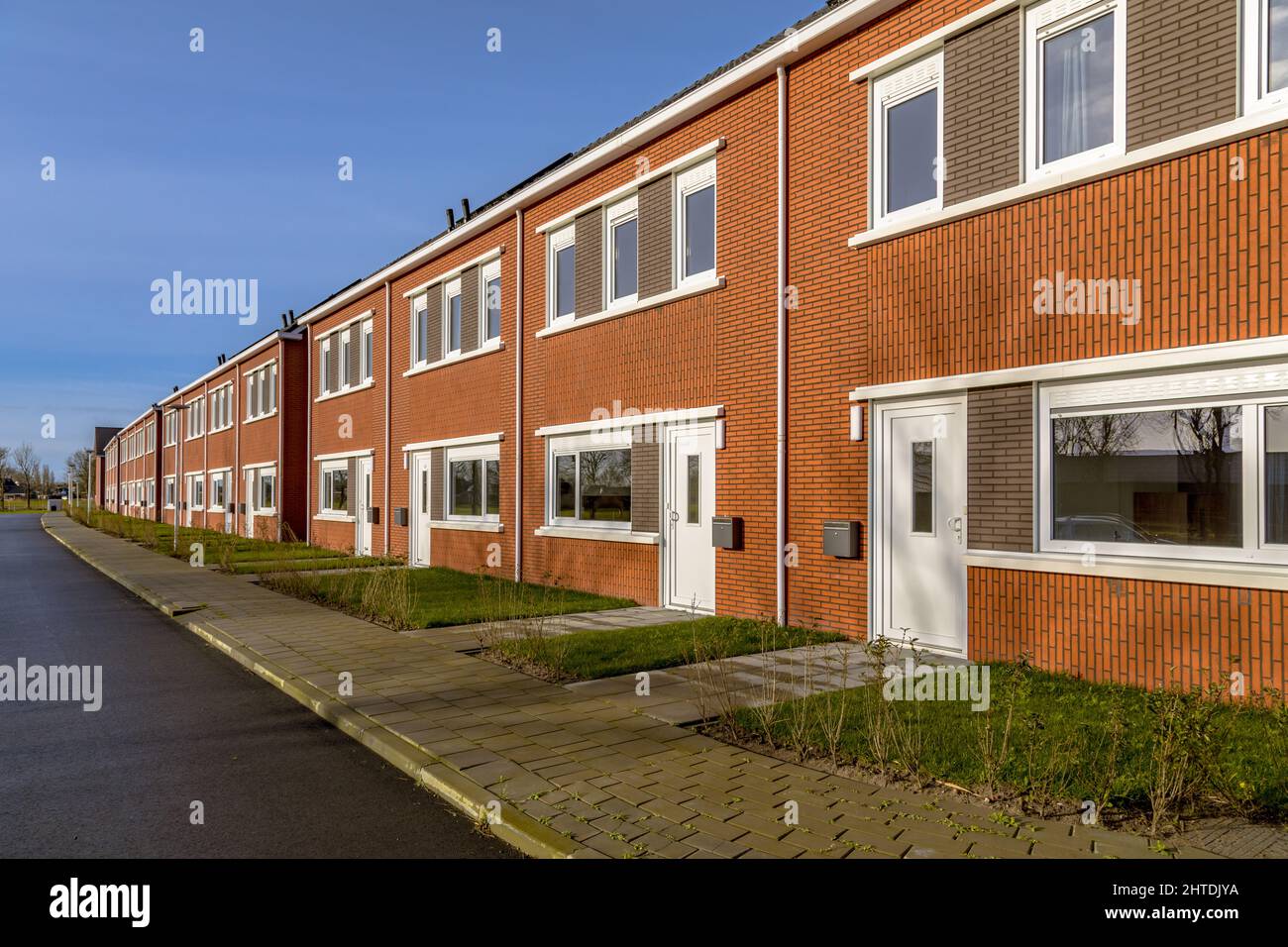 Brand new development of basic public housing in a village in the ...