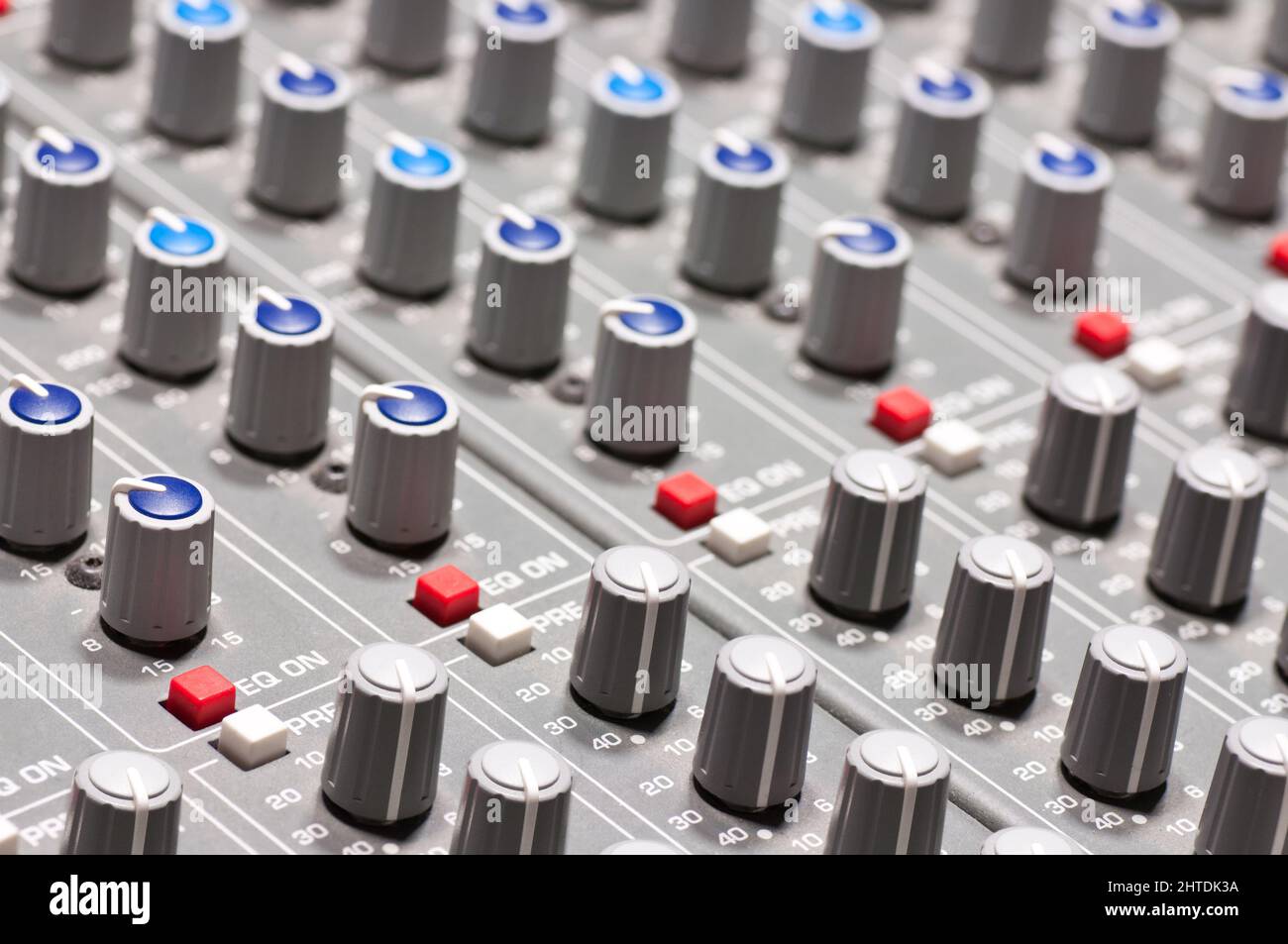 Close-up shot of sound recording studio mixing desk Stock Photo - Alamy