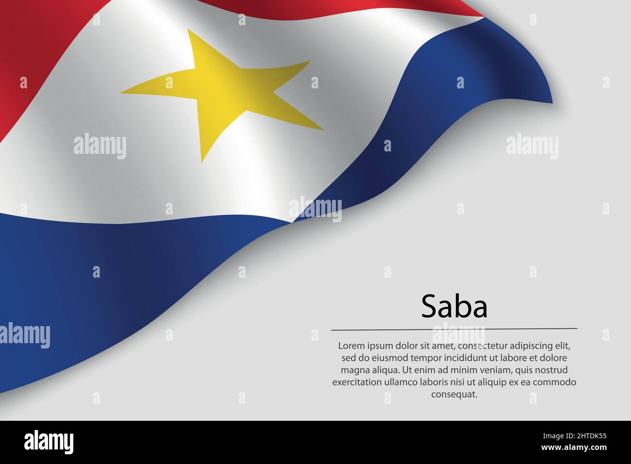 Wave flag of Saba is a province of Netherlands. Banner or ribbon vector ...