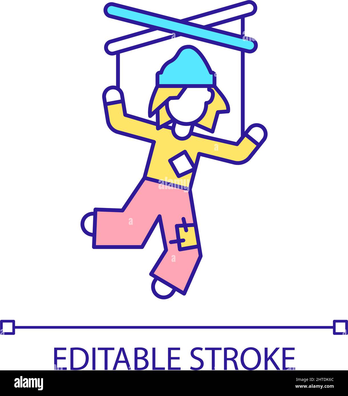 Psychological violence against homeless person RGB color icon Stock ...