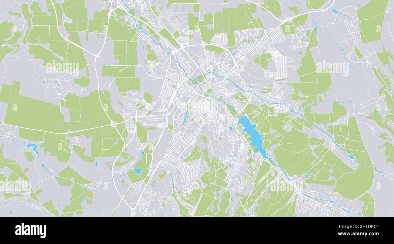Urban vector city map of Simferopol, Ukraine, Europe Stock Vector Image ...