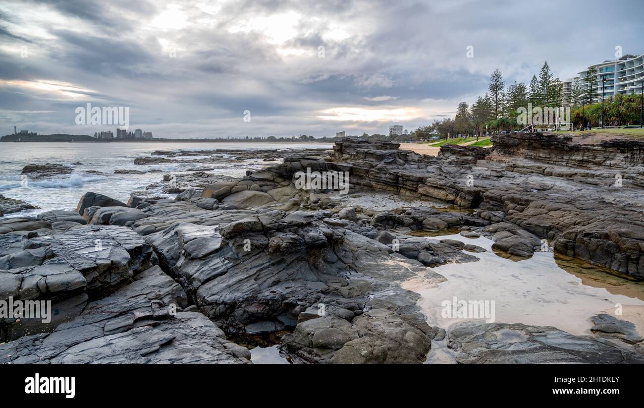Mooloolaba Main Beach on the Sunshine Coast of Queensland, Australia ...