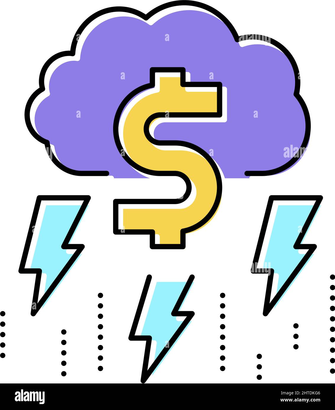 money thunder and lightning color icon vector illustration Stock Vector ...